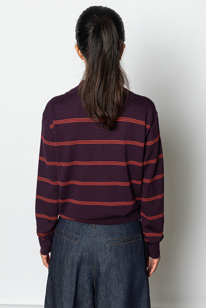 Tuno Striped Sweater - Dark Purple – Poepke